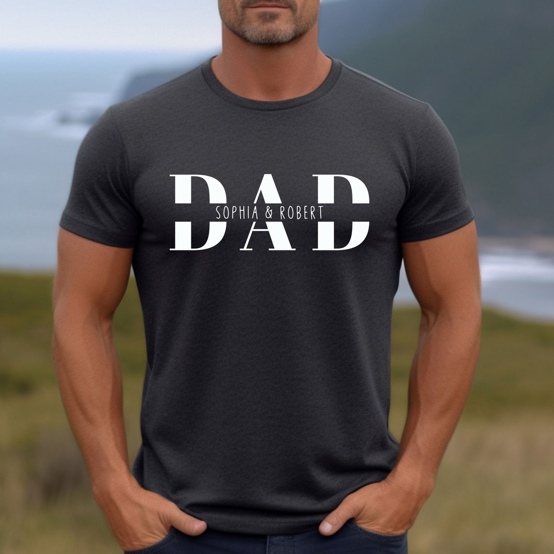 Custom DAD T-shirt, Personalized Dad Shirt With Kids Names ...
