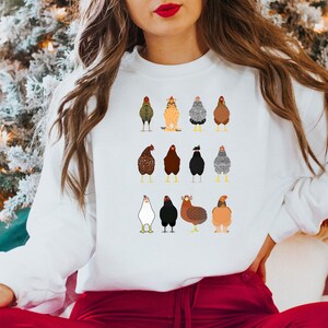 Chicken Sweatshirt Gift for Chicken Lover, Farm Life Shirt, Farm Animal ...