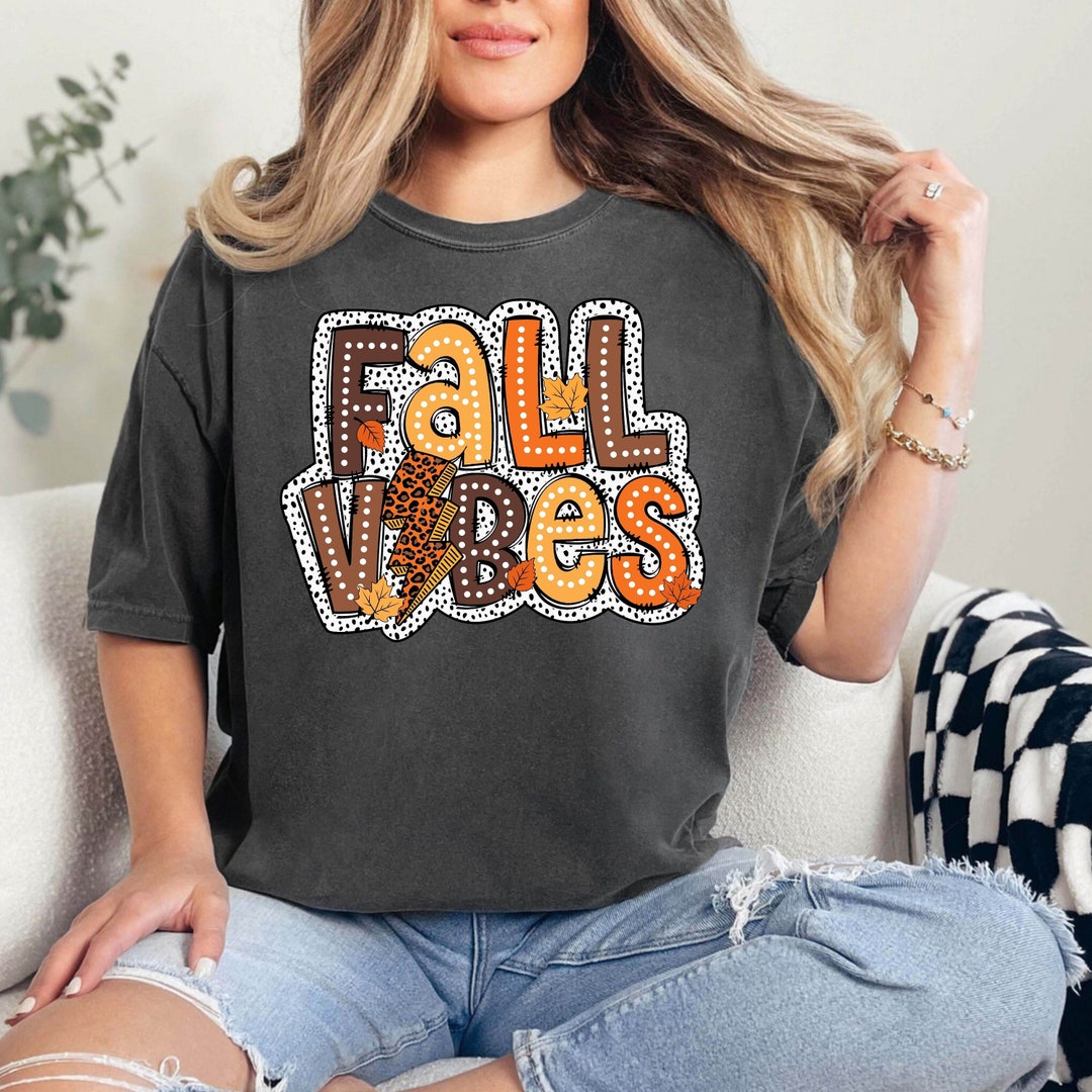 Fall Vibes Shirts, Leopard Fall T-shirt, Trendy Fall T-shirts,fall ...