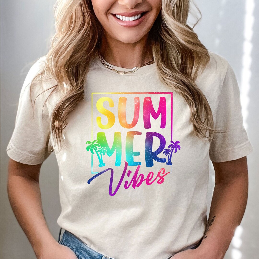 Summer Vibes Shirts, Colorful Beach Shirt, Vacay Vibes Shirts, Beach ...