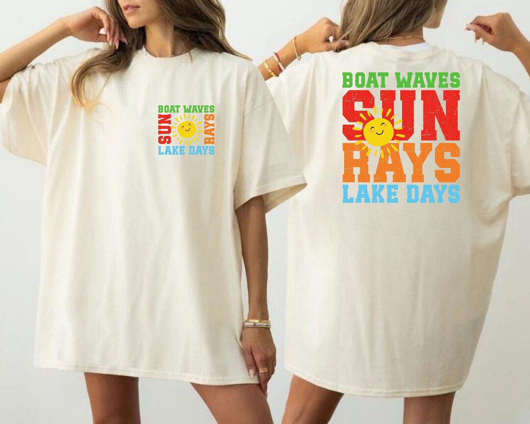 Boat Waves Sun Rays Shirt,hello Summer Shirts,beach Summer Shirts,lake ...