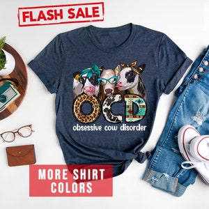 Obsessive Cow Disorder Cute Animal Lovers Sweatshirt, Patterned ...