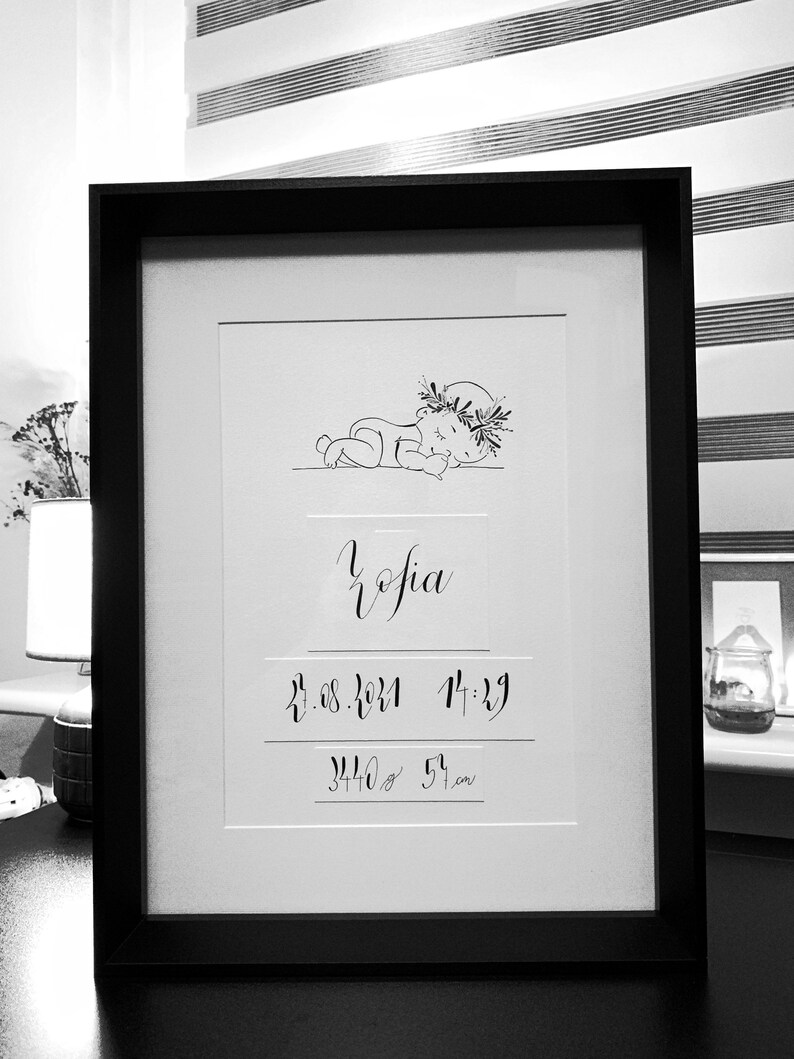 Personalized Birth Certificate for a Baby Calligraphy - Etsy
