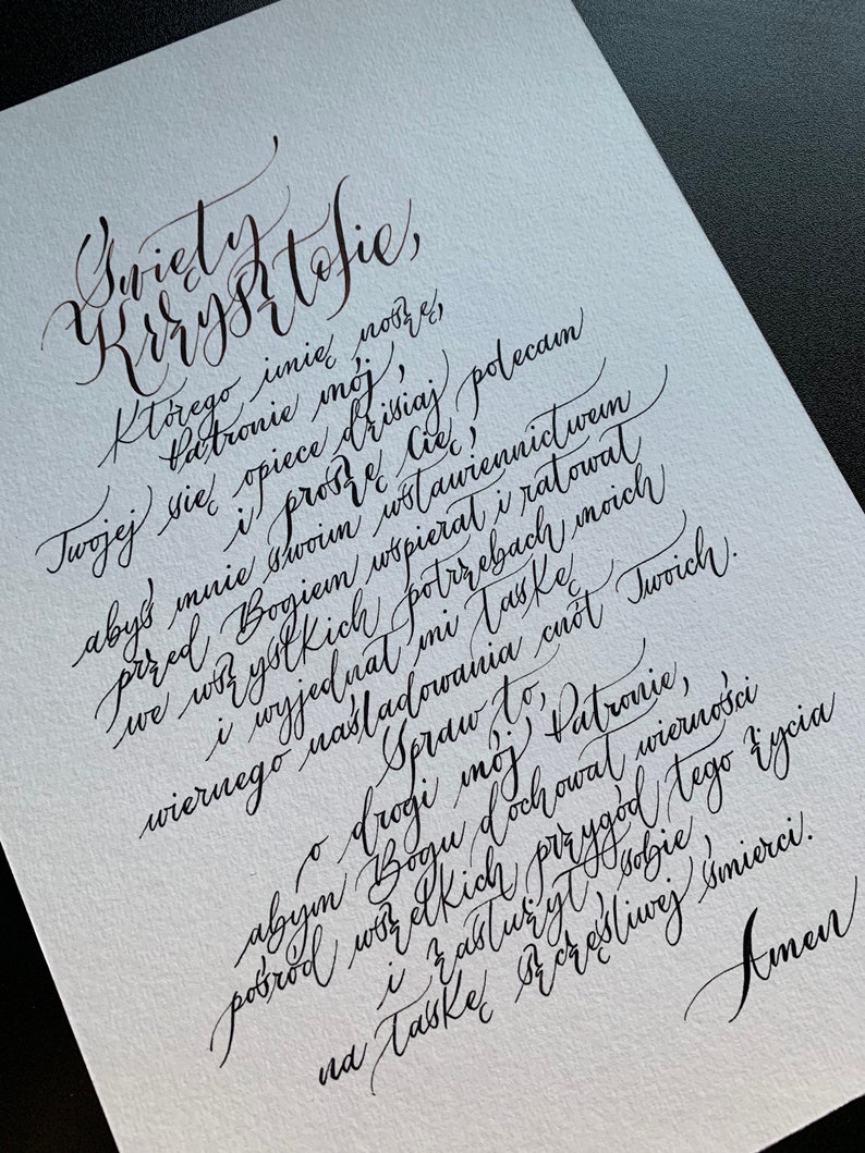 Custom Calligraphy, Handwritten Letter, Poem, Vow, Bespoke Lettering ...