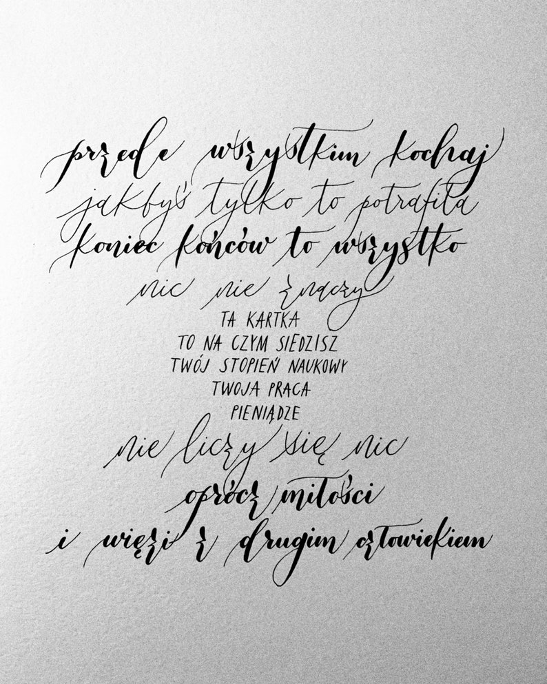 Custom Calligraphy, Handwritten Letter, Poem, Vow, Bespoke Lettering ...