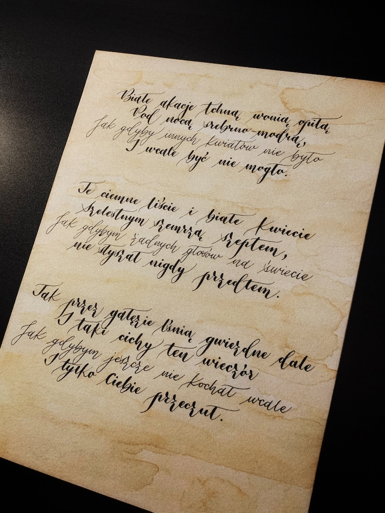 Custom Calligraphy, Handwritten Letter, Poem, Vow, Bespoke Lettering ...