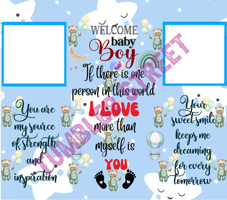Boymom Tumbler Wrap, Baby Boys Photo Tumblers Wrap Sublimation Designs ...