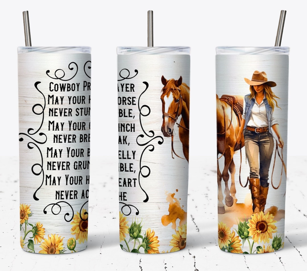 Cowboy Prayer Tumbler Wrap, Cowboy Tumbler Wrap, Western Tumbler Png ...