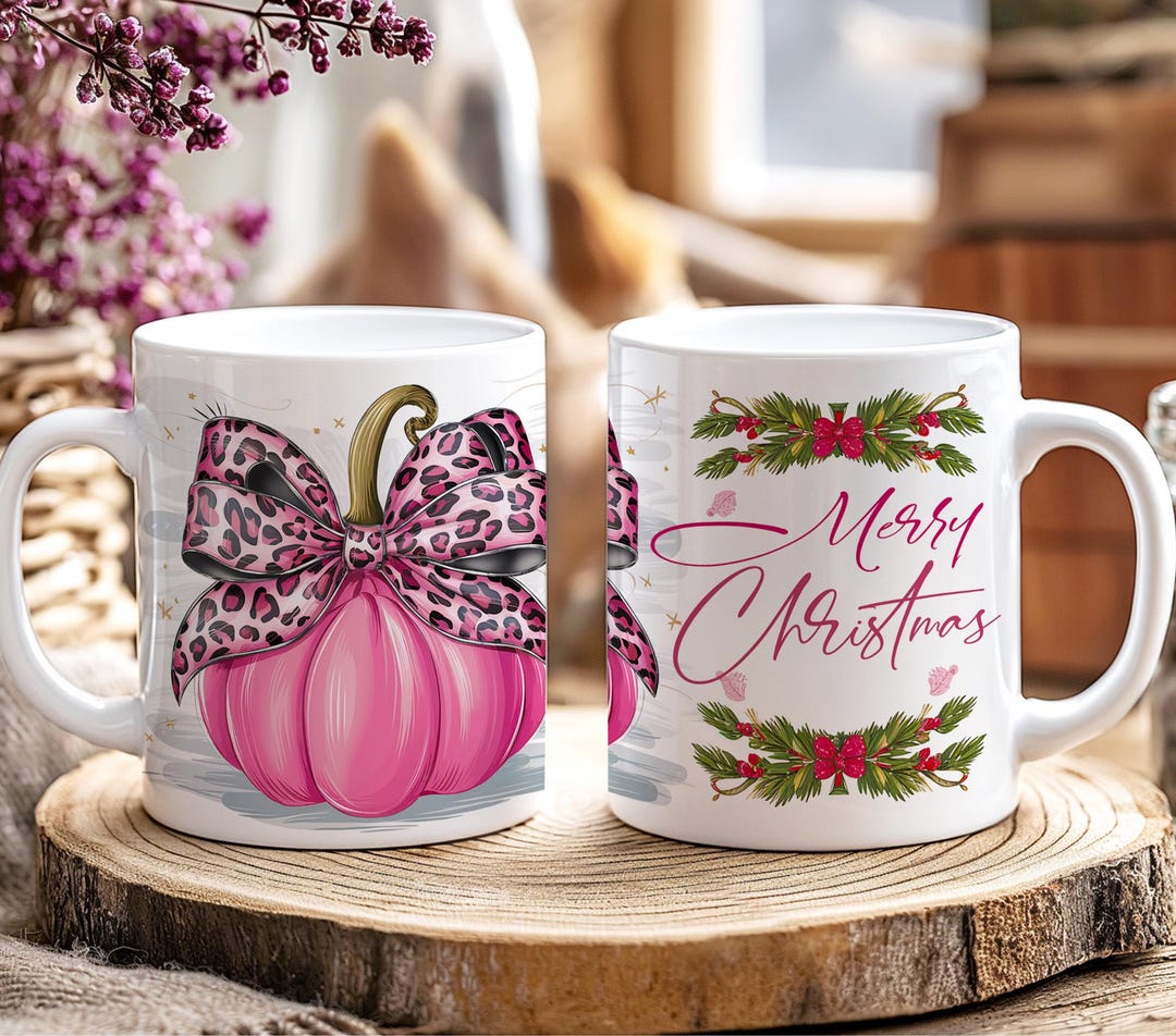 Christmas Mug Wrap, Popular 15oz & 11oz Christmas Mug Wrap, Leopard ...
