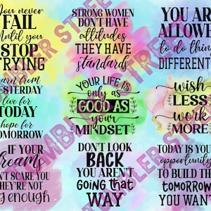Motivational Tumbler Wrap, Affirmations Tumbler Png, Inspiration ...
