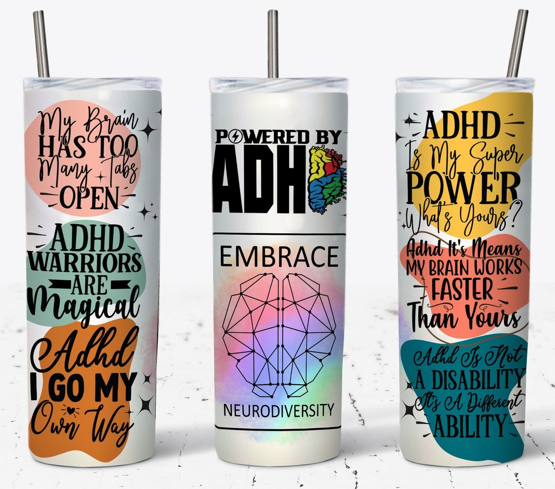 Embrace Neurodiversity Tumbler Wrap, ADHD Png, 20oz Skinny Tumbler ...