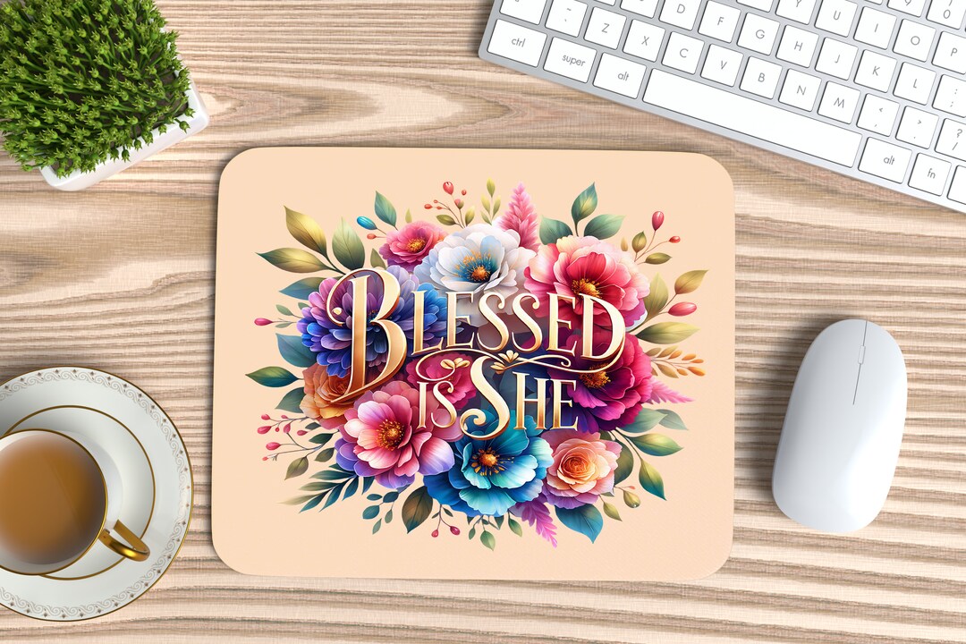 Blessed is She Mouse Pad PNG, Bible Verse PNG, Religious Png Gift ...