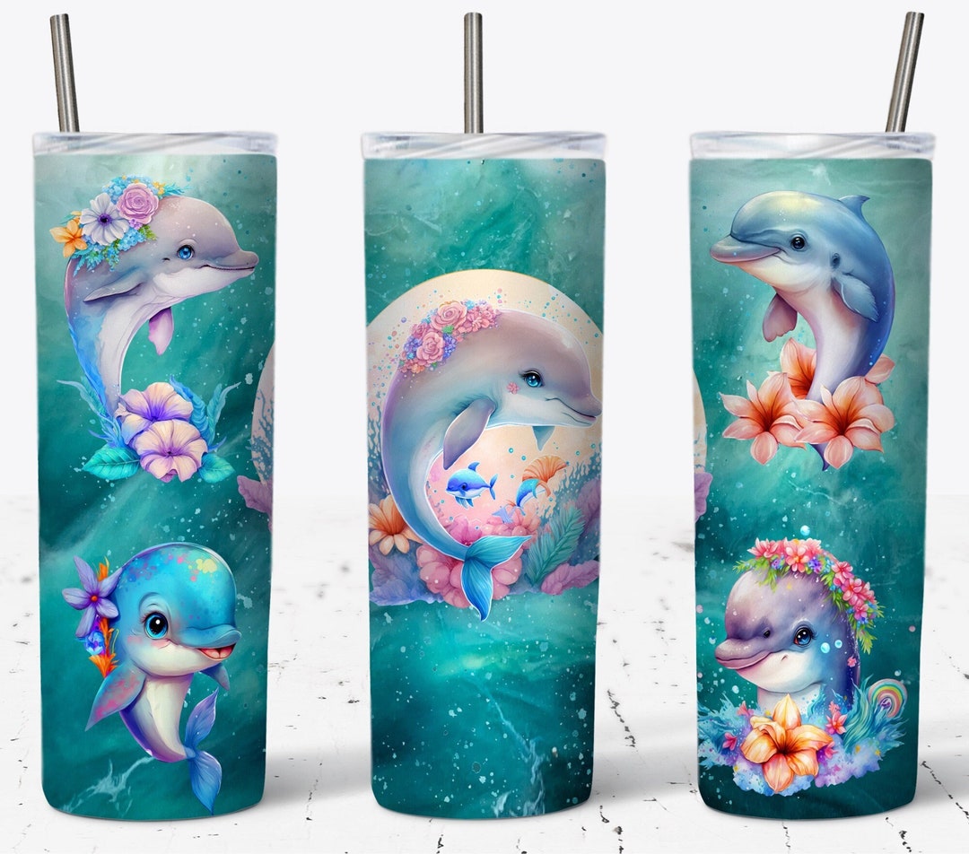 Ocean Tumbler Wrap, Dolphin Tumbler Wrap PNG, Dolphins Tumbler Wrap, 20 ...