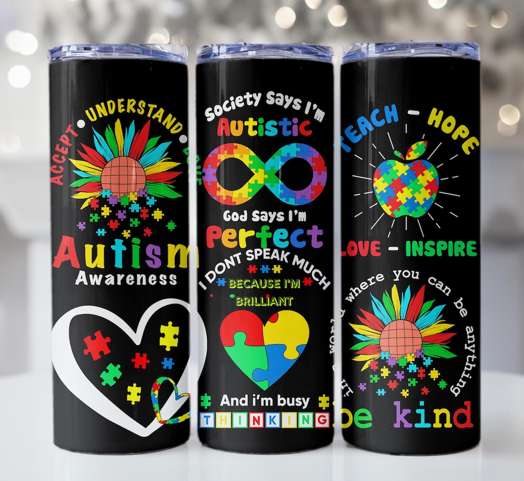 Autism Tumbler Wrap, Embrace Neurodiversity Tumbler Wrap, Autism Mom ...
