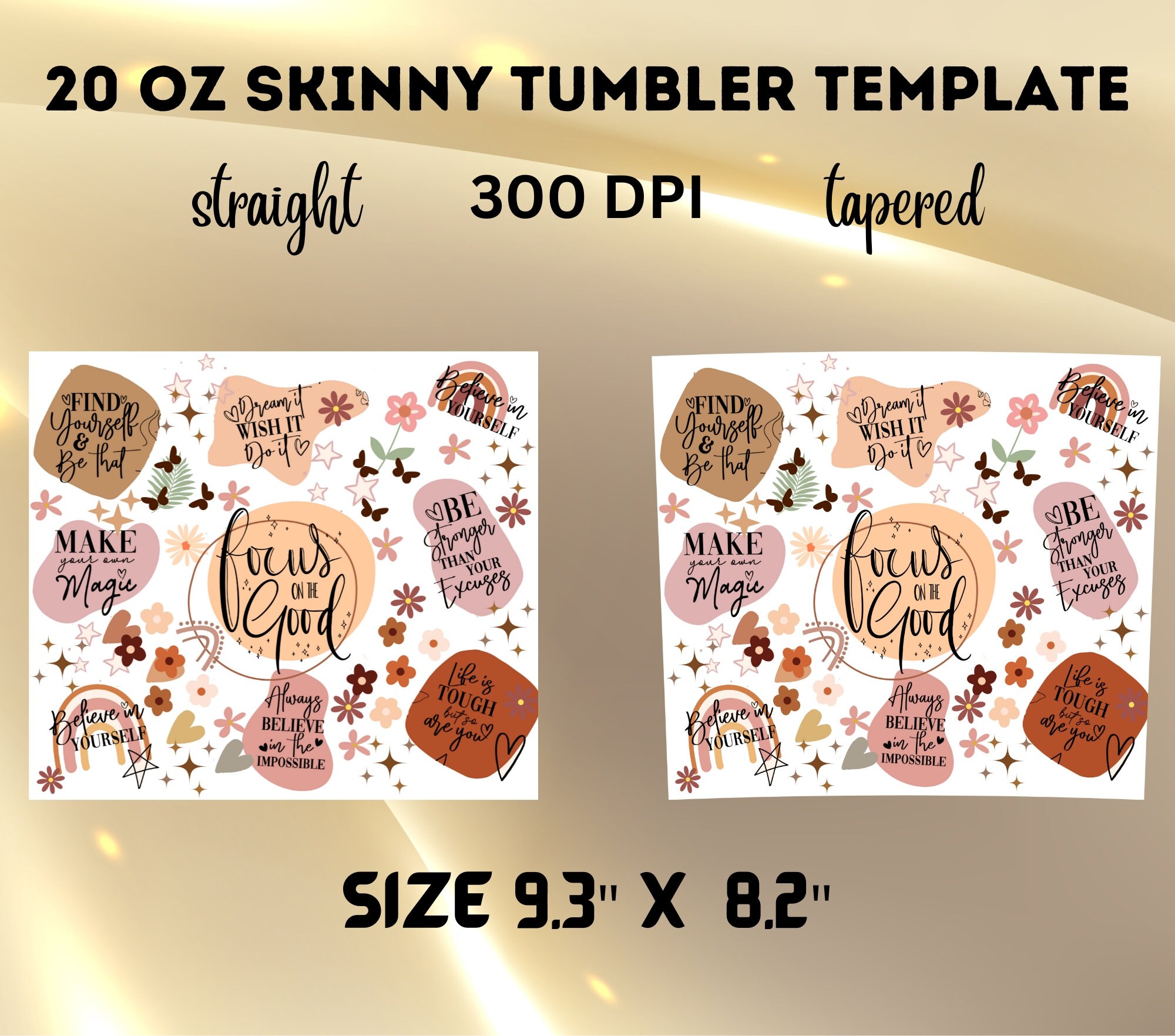 Daily Reminders Tumbler Wrap, 20oz Skinny Tumbler PNG, Positive Daily ...