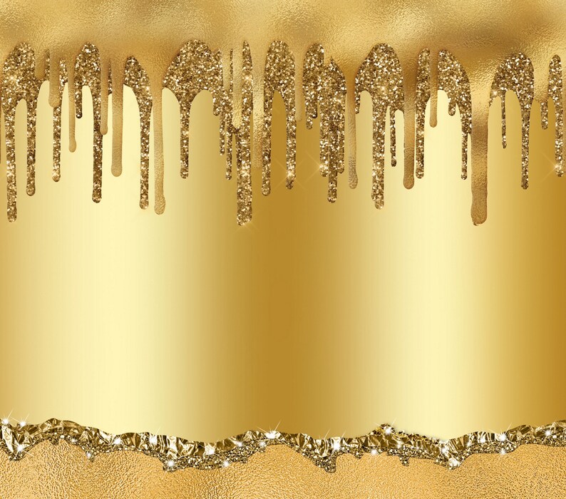 Golden Dripping Glitter Pattern 20 OZ Skinny Tumbler Design - Straight ...