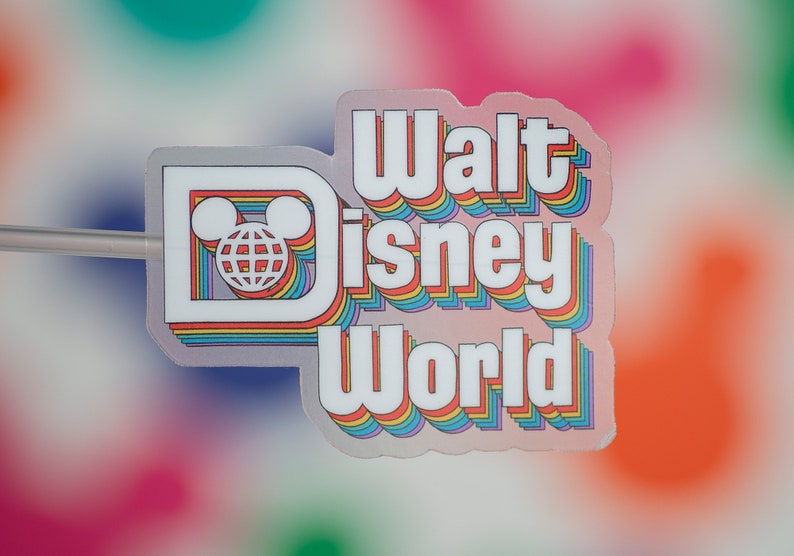 Retro Disney World Logo Laptop Sticker Old School WDW Logo - Etsy