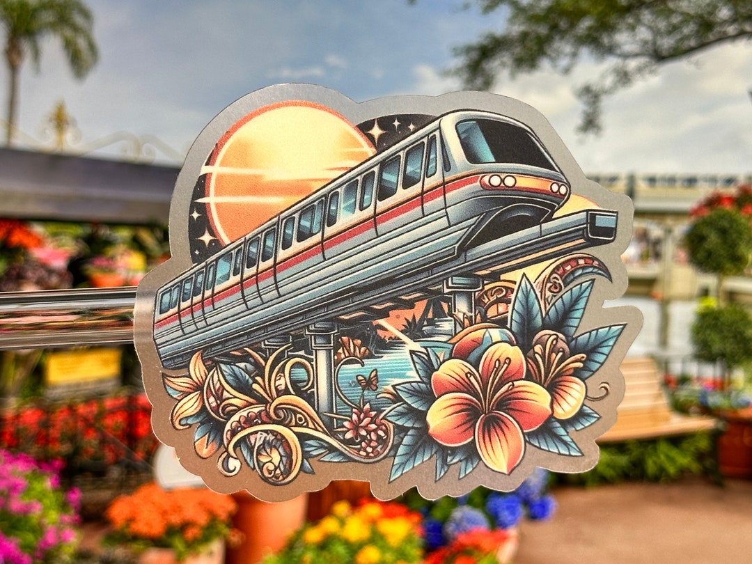 Disney Monorail Tattoo Laptop Sticker | Disney World Monorail Tattoo ...