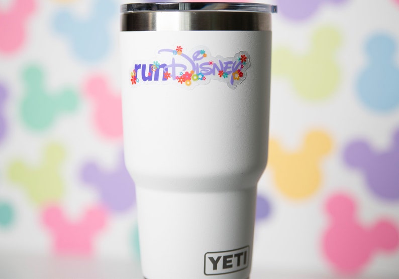 Run Disney Floral Laptop Sticker | Rundisney Journal Sticker | Disney ...