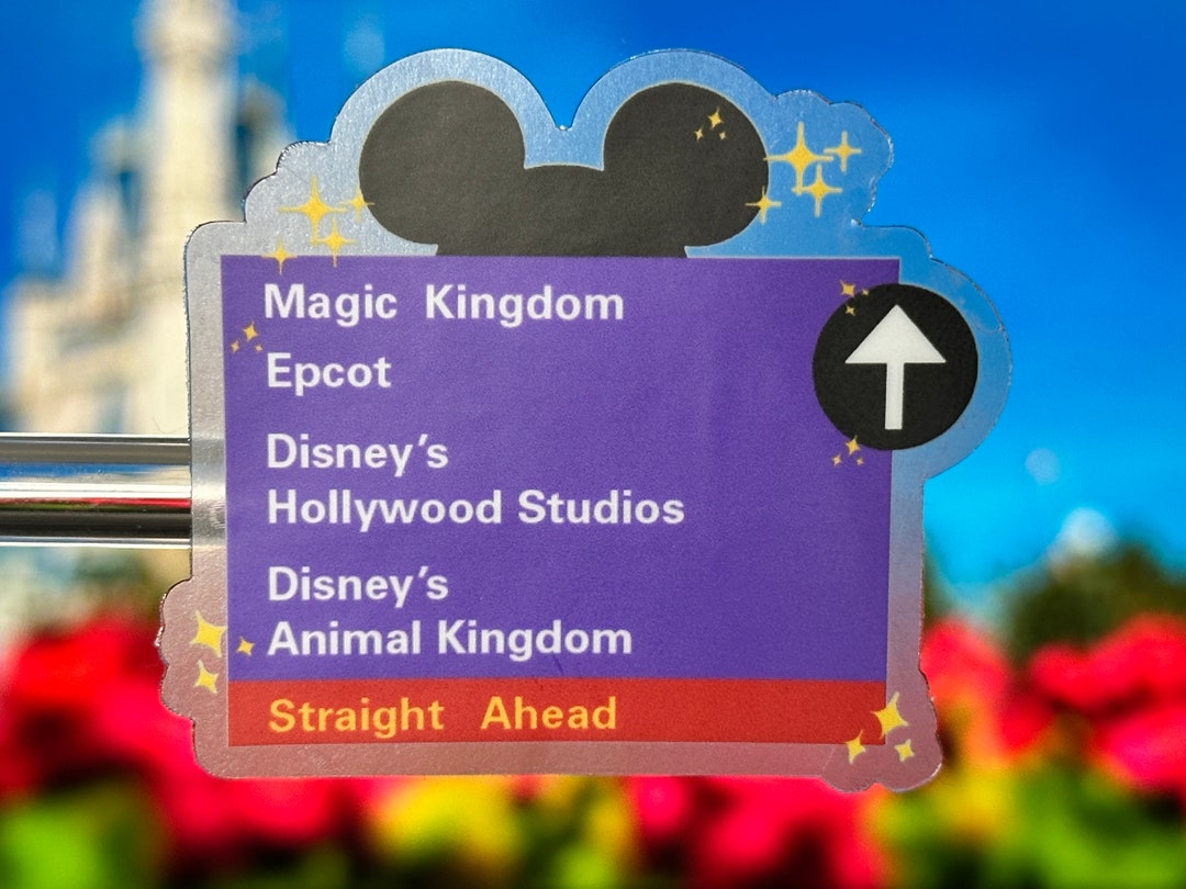 Disney World Road Sign Laptop Sticker | Disneyworld Road Sign Planner ...
