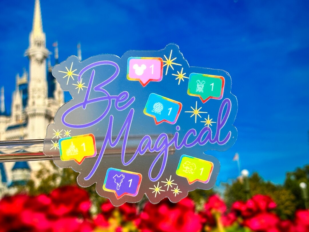 Be Magical Disney Parks Icons Laptop Sticker | Disney 4 Parks Planner ...