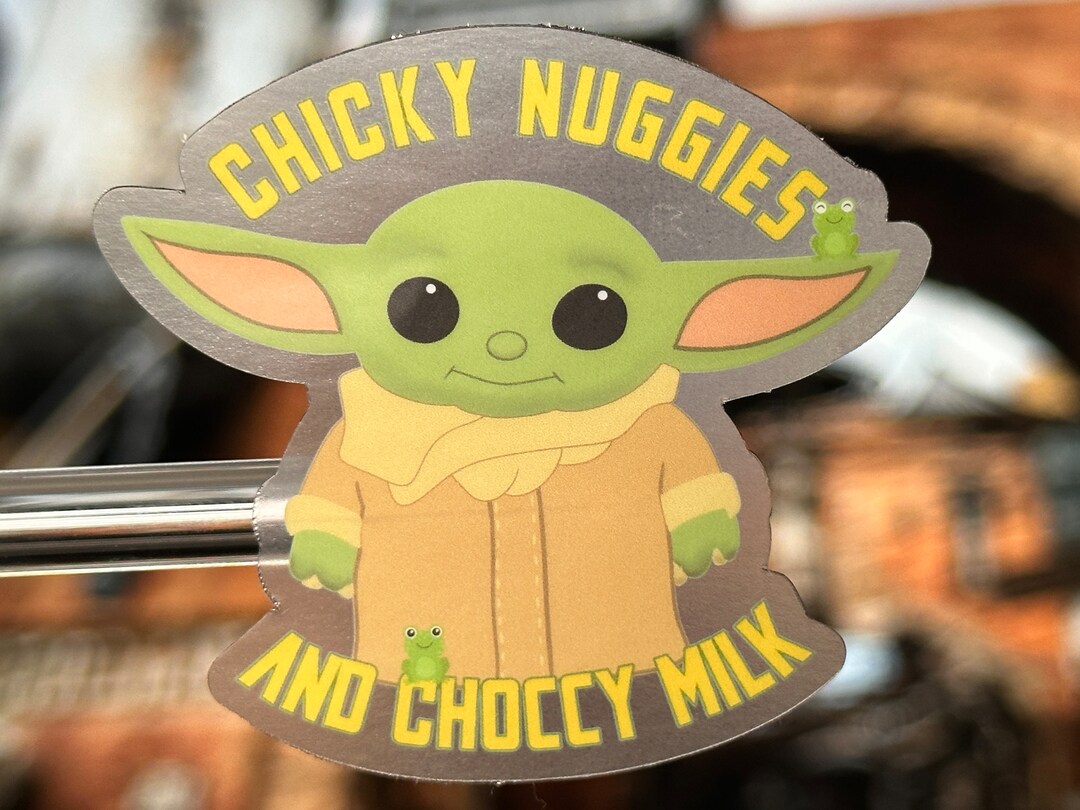 Baby Yoda Chicky Nuggies Laptop Sticker | Grogu Choccy Milk Planner ...