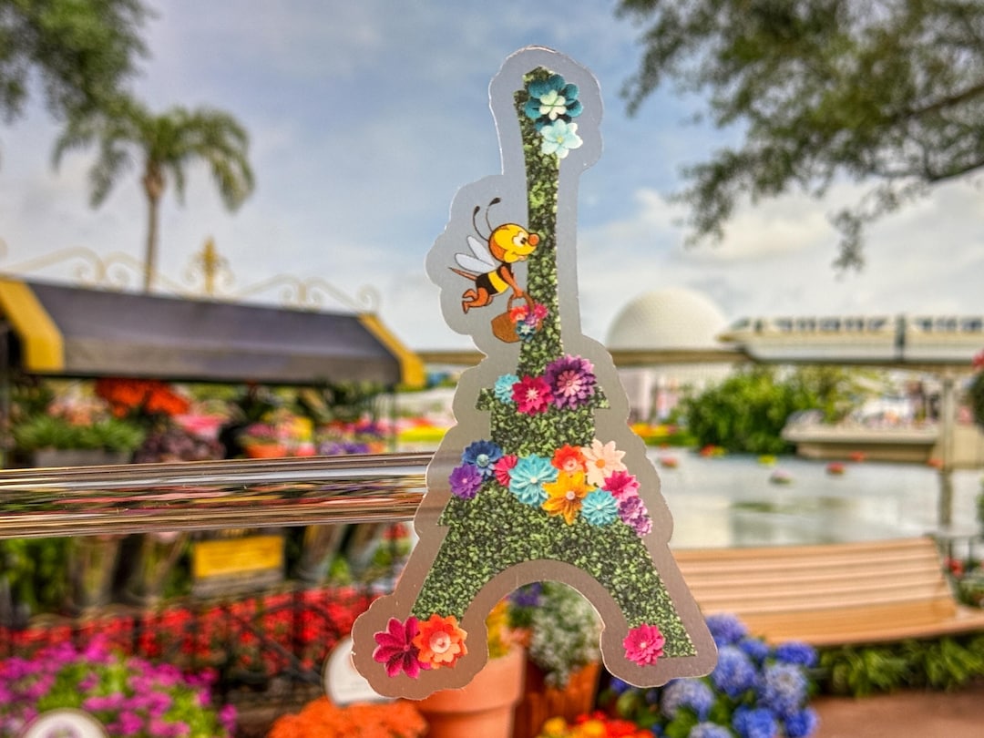 Spike the Bee Eiffel Tower Sticker: Epcot Flower Garden Waterproof ...