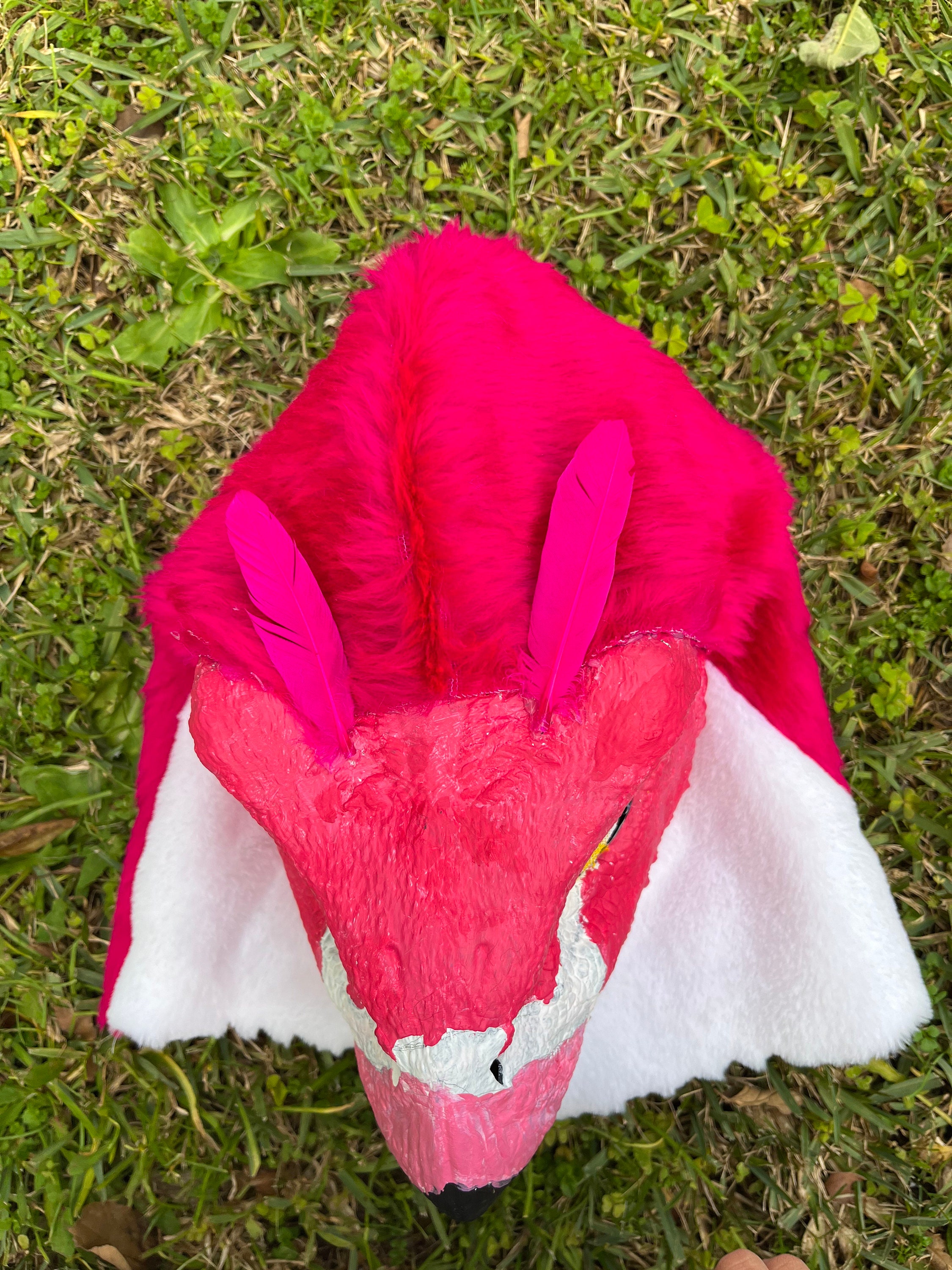 Dino Mask Premade - Flamingo Themed - MQ - Etsy