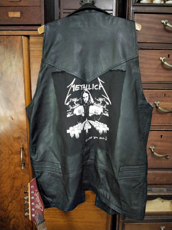 Vintage Metallica Heavy Metal Leather Vest, Cliff 'Em… - Gem