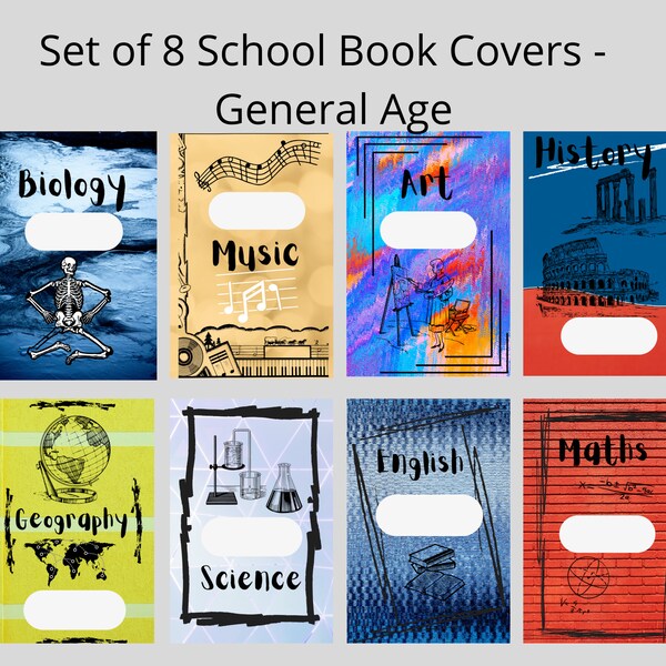 School Subject Book Covers - Etsy