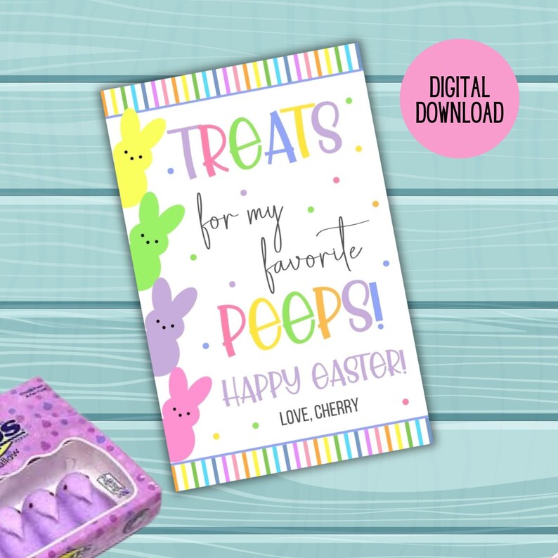 Treat for My Favorite Peeps Gift Tag, Easter Basket Gift Tag ...