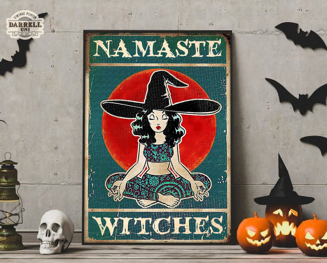 Namaste Witches Halloween Witch Yoga Lovers Wall Art Print - Etsy