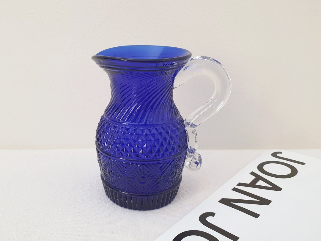Vintage Cobalt Blue MMA Pitcher, Blue Pitcher Sandwich Style - Etsy