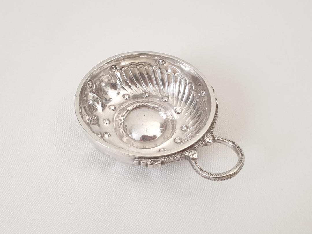 Antique French 950 Silver Wine Taster (tastevin) With Serpent-shaped ...