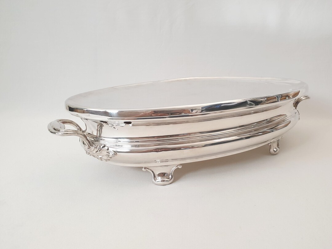 Antique Large Silver Plated Oval Food Warmer - Large Chafing Dish - Etsy