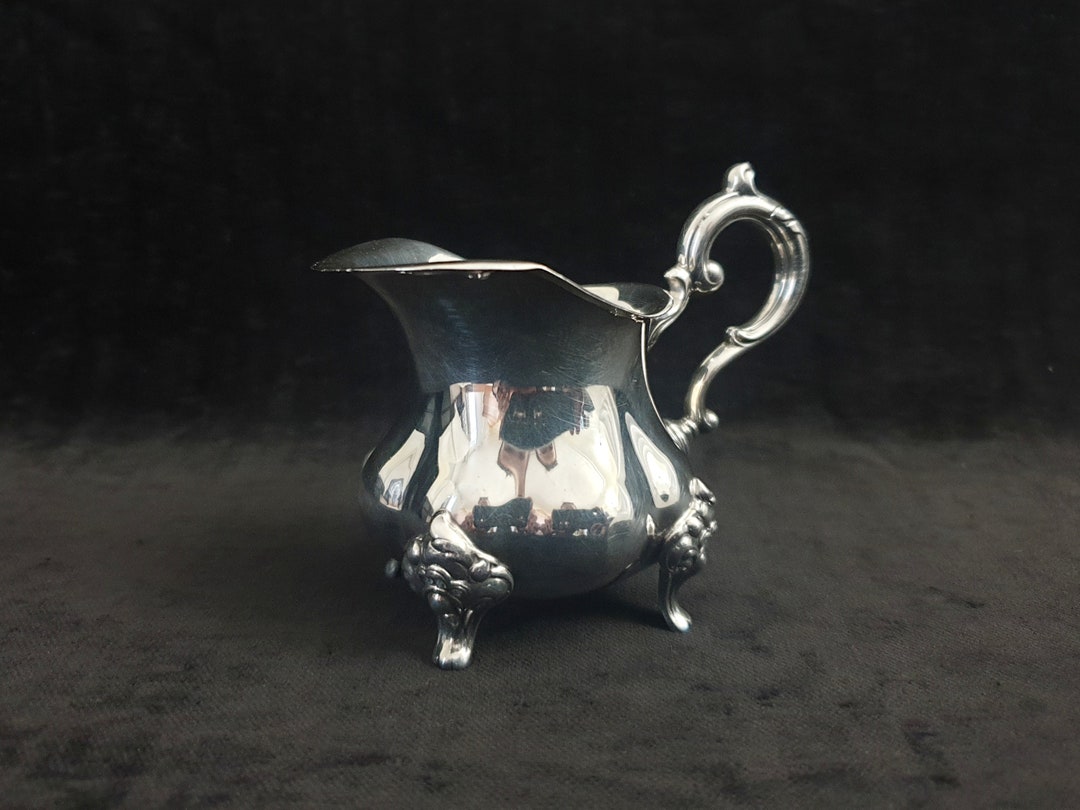 German 925 Sterling Silver Small Ornate Footed Milk Jug or Creamer With ...