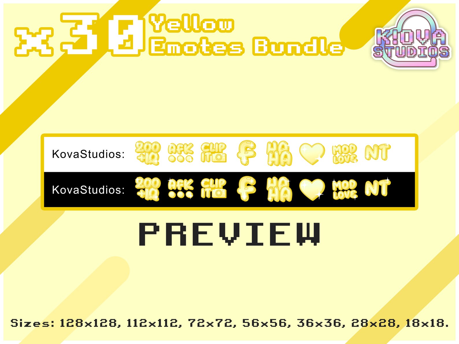 X30 Yellow Emotes Bundle for Twitch and Discord | Sparkle, Cute ...