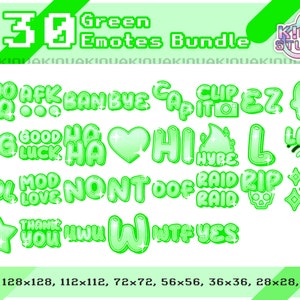 X30 Green Emotes Bundle for Twitch and Discord | Sparkle, Cute ...