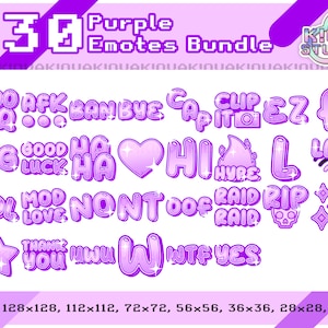 X30 Purple Emotes Bundle for Twitch and Discord | Sparkle, Cute ...