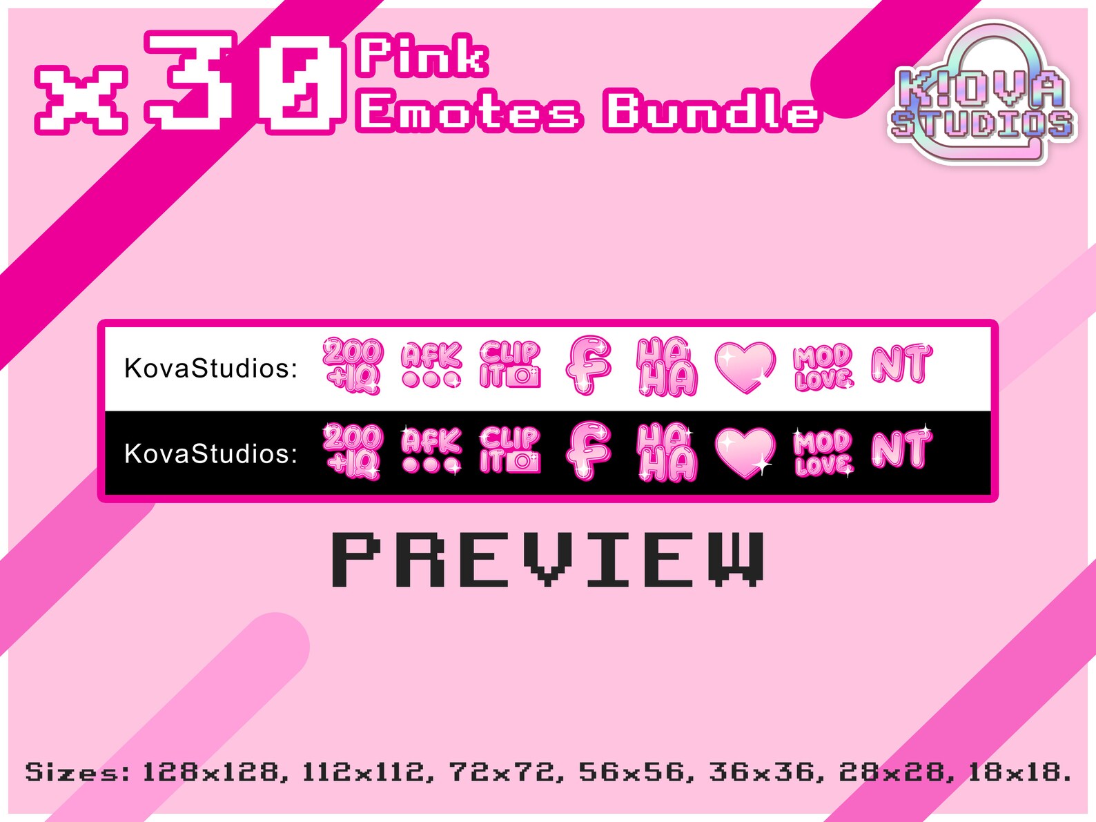 X30 Pink Emotes Bundle for Twitch and Discord | Sparkle, Cute ...