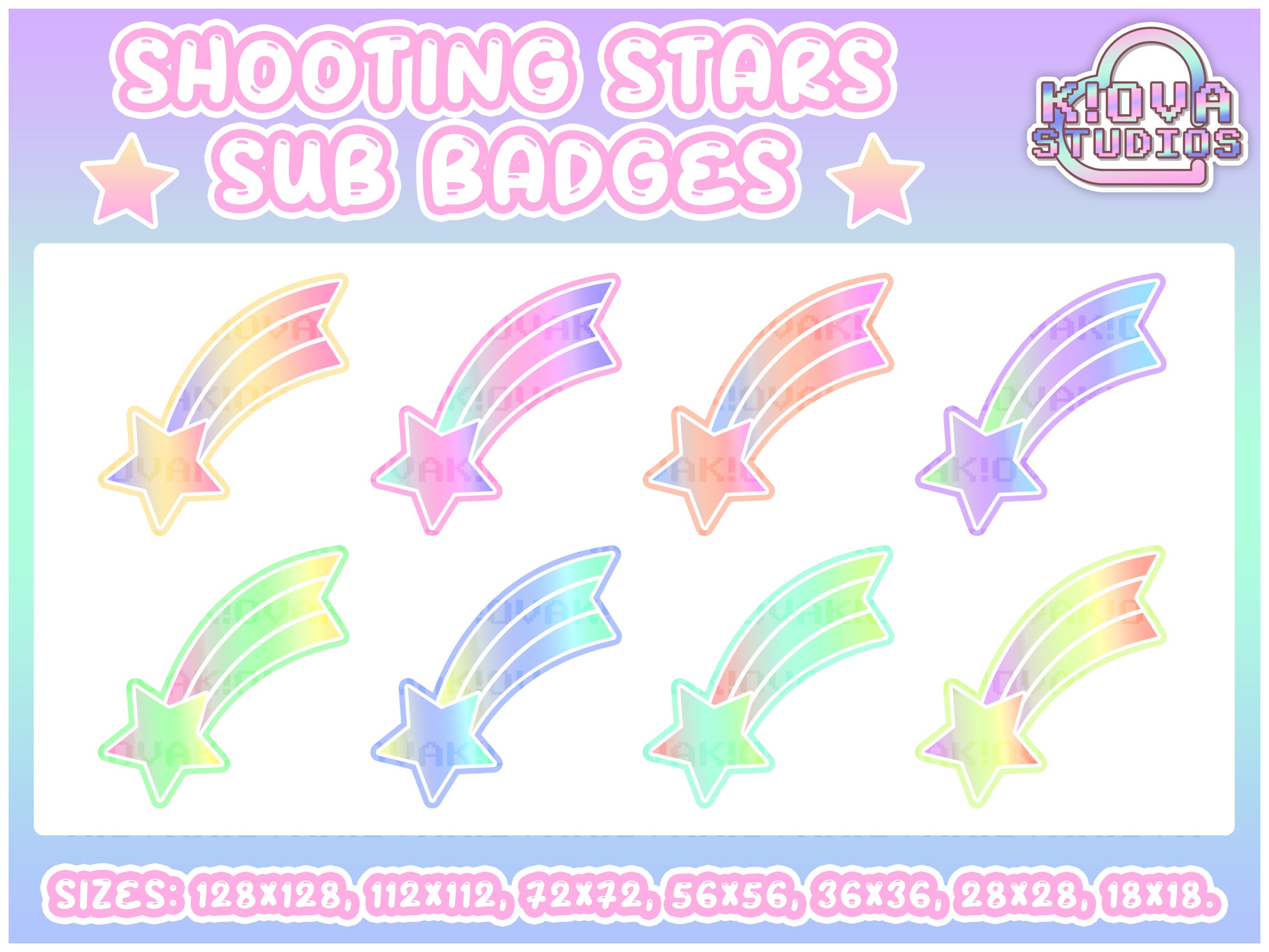 Shooting Stars Sub Badges | Perfect for Streaming, Twitch, Youtube, and ...