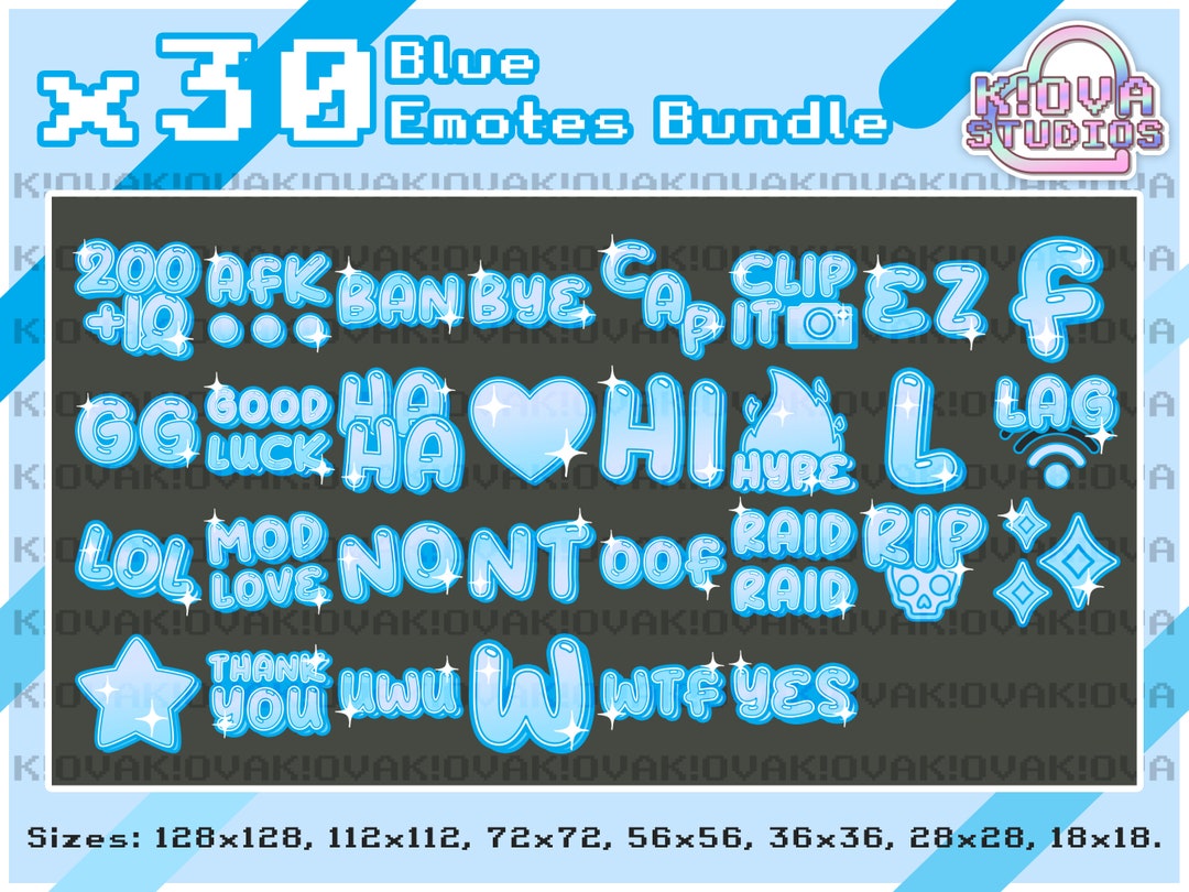 X30 Blue Emotes Bundle for Twitch and Discord | Sparkle, Cute ...