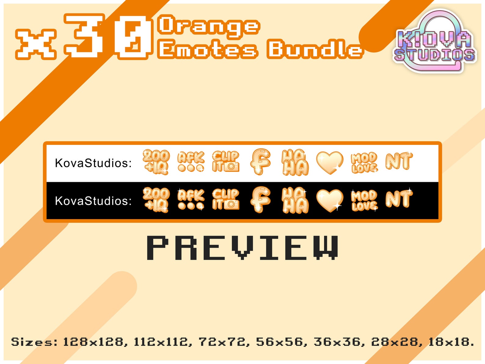 X30 Orange Emotes Bundle for Twitch and Discord | Sparkle, Cute ...
