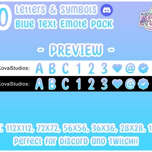 60 Blue Letters and Symbols Text Emote Pack | Discord, Twitch, Youtube ...