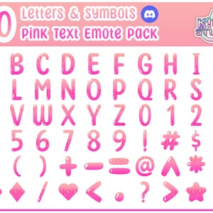 60 Pink Letters and Symbols Text Emote Pack | Discord, Twitch, Youtube ...