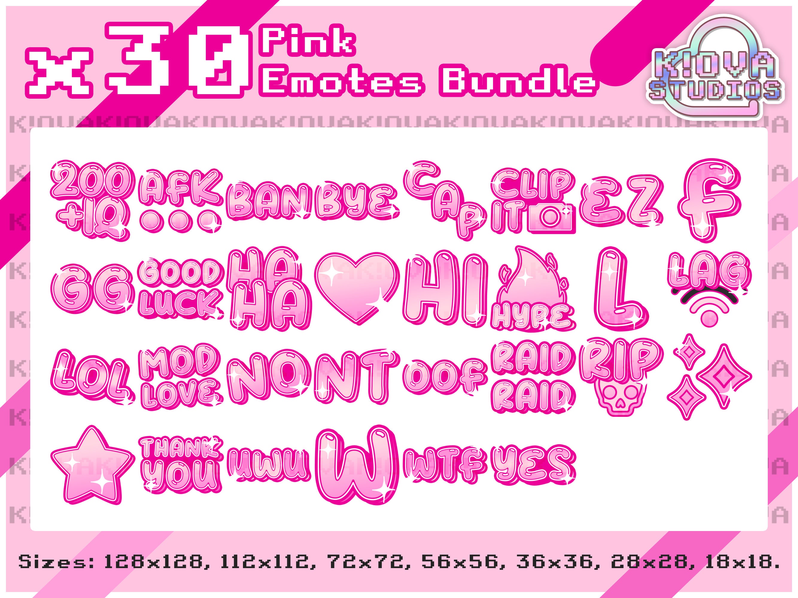 X30 Pink Emotes Bundle for Twitch and Discord | Sparkle, Cute ...