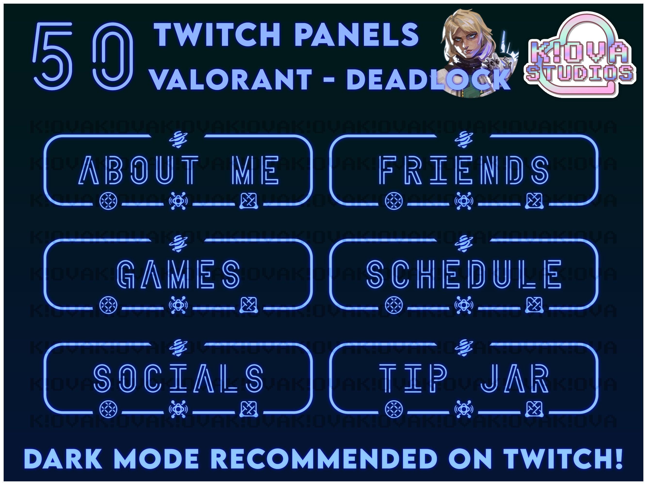 50 Neon Valorant Twitch Panels - Deadlock | Perfect for Streaming, Blue ...