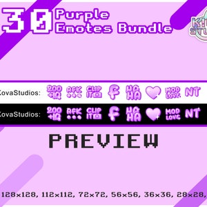 X30 Purple Emotes Bundle for Twitch and Discord | Sparkle, Cute ...