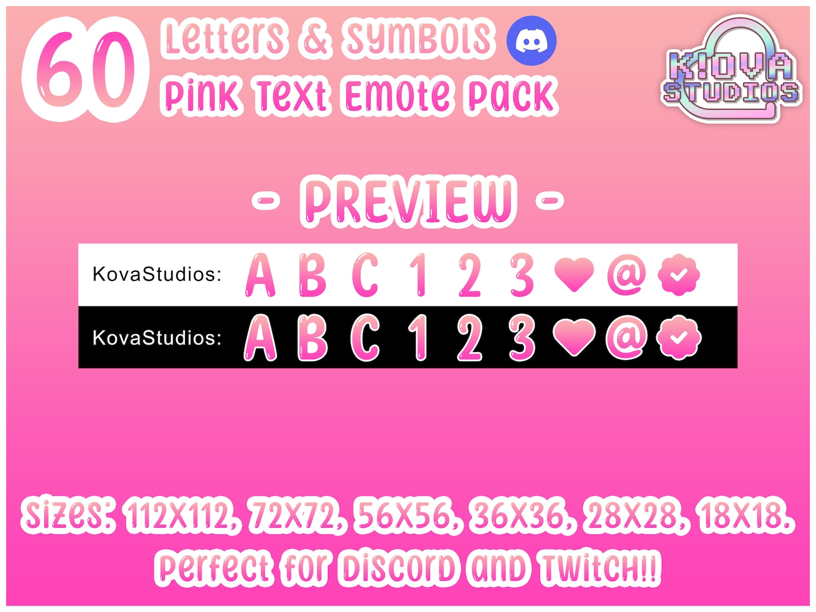 60 Pink Letters and Symbols Text Emote Pack | Discord, Twitch, Youtube ...