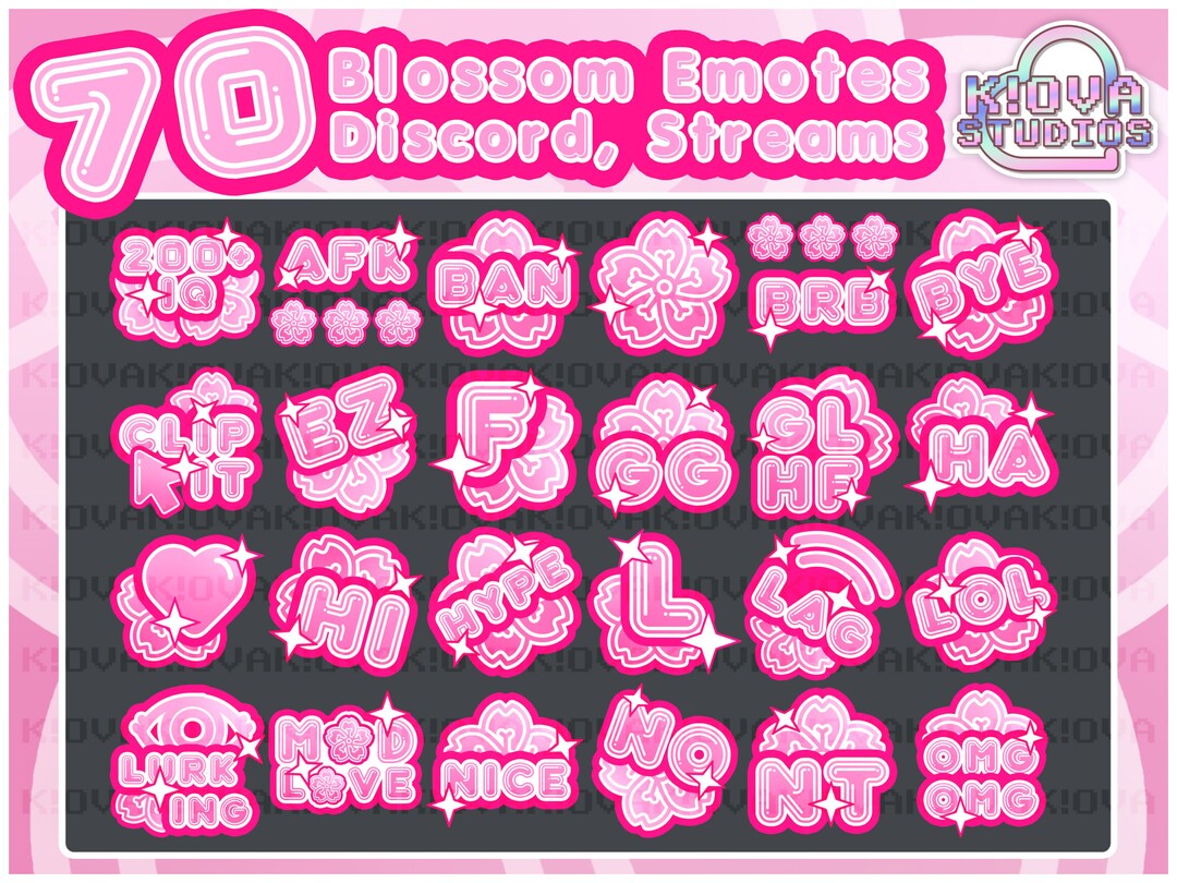 70 Pink Blossom Emotes | Perfect for Discord Servers, Twitch and ...